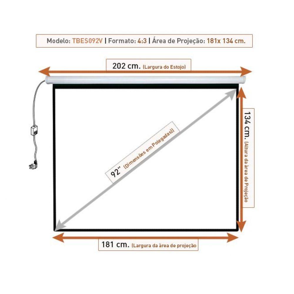Tela De Projeção Elétrica Tbes092v 1.81x1.34m 110v - Carrefour