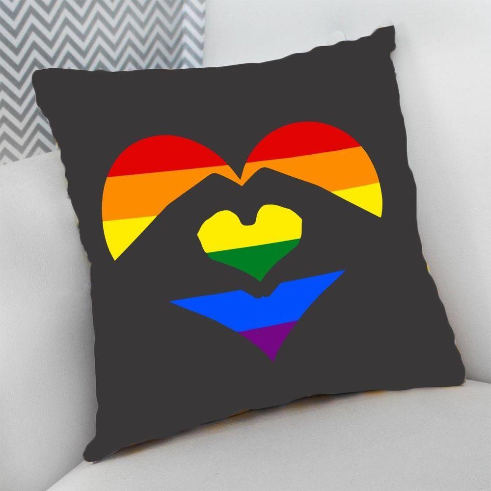 Almofada Decorativa Cheia C/ Zíper Lgbtqia+ Coração Lgbt - Carrefour