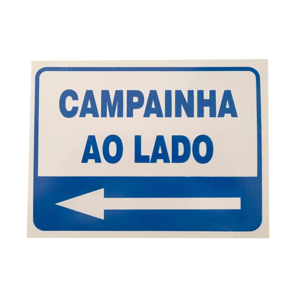 Placa Pvc Sinalização Aviso Campainha Ao Lado Auto Adesiva - Carrefour