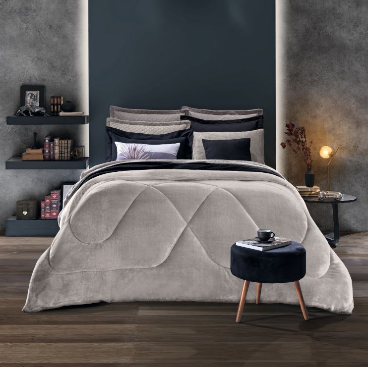 Edredom Plush Sherpa Queen 240cm X 260cm Cevada Hedrons - Carrefour