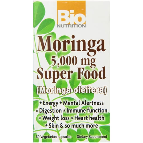 Moringa Super Food 5000 Mg 60 Cápsulas Vegetais Da Bio Nutrition Inc ...