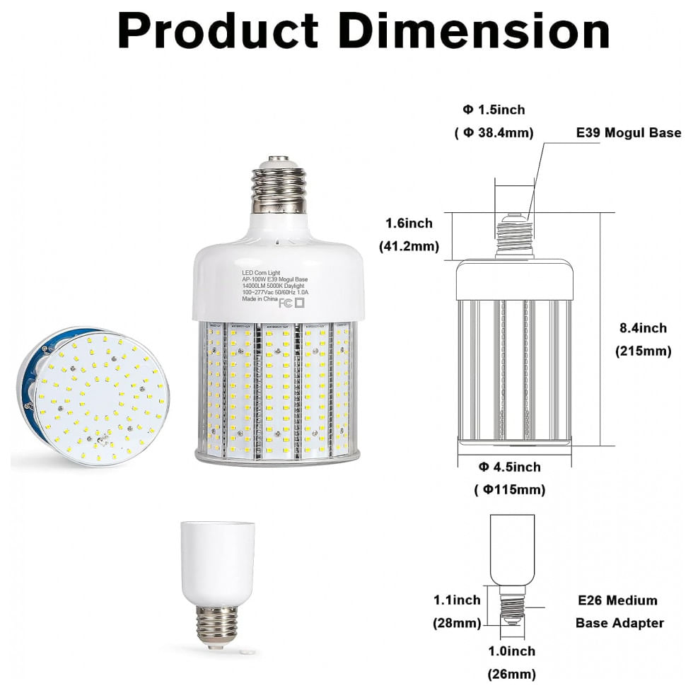 Lampada Led Base E26, E39 14000 Com Lumens 5000k Na Cor Branca Neutra ...