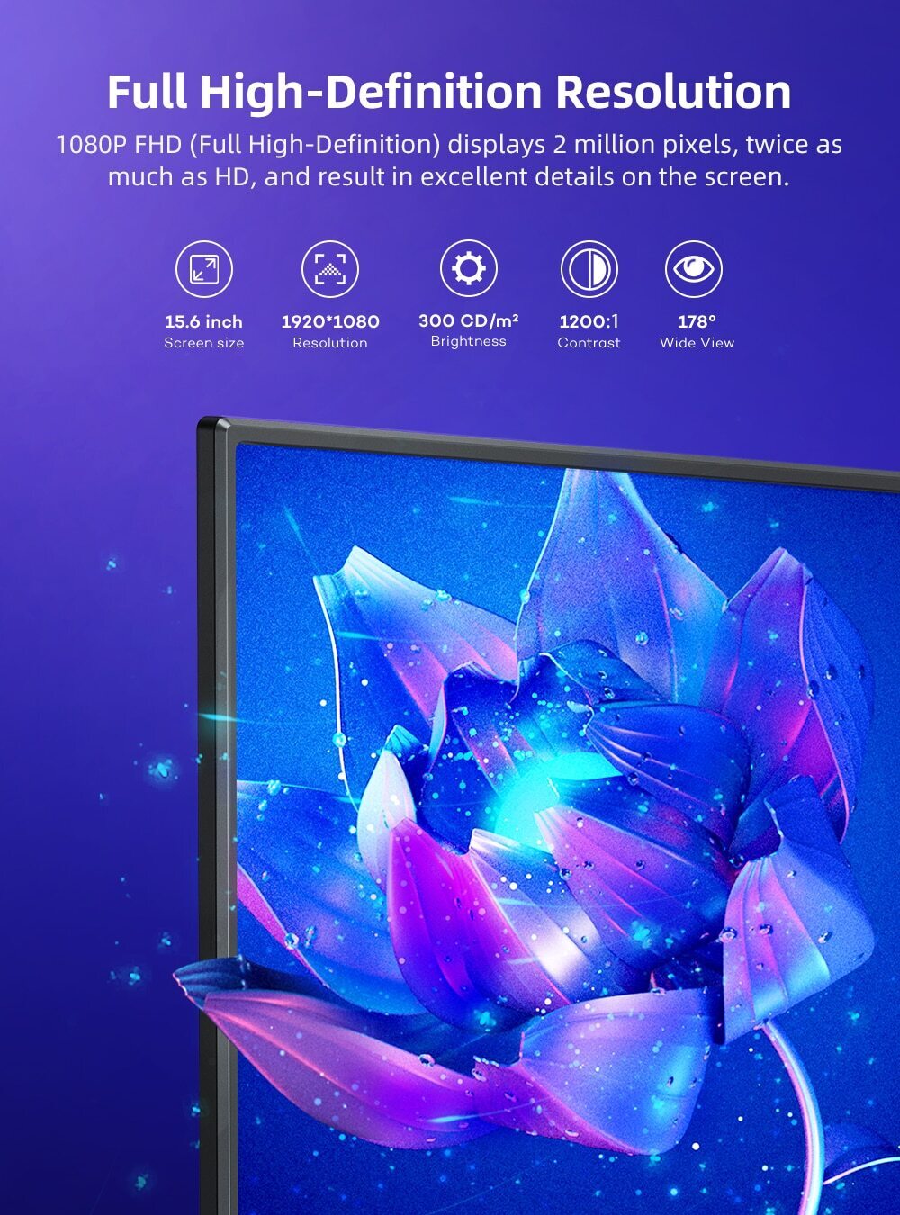 Monitor Portátil Uperfect De 15.6 Polegadas Usb-c E Hdmi - Carrefour