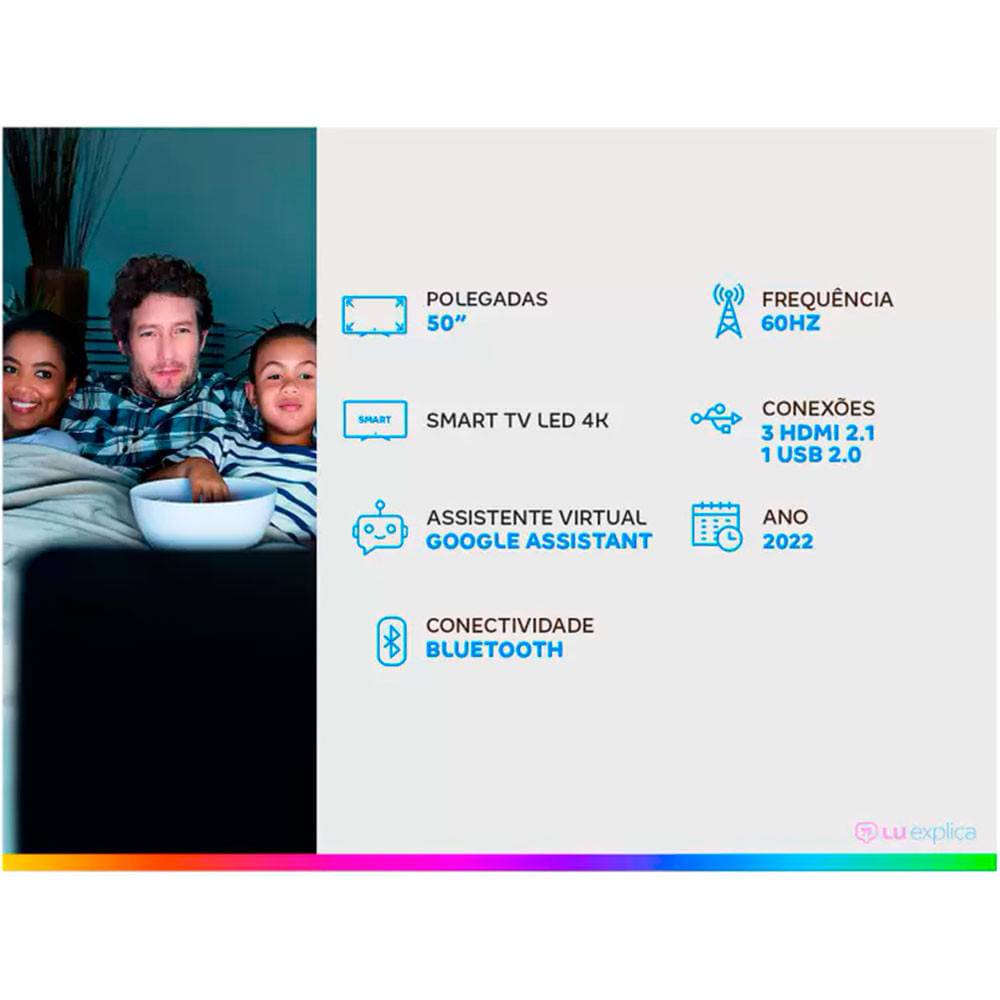 Tv Tcl 50 Polegadas 201d P635 Led Full Hd 4k Google Tv Bluetooth Wifi ...