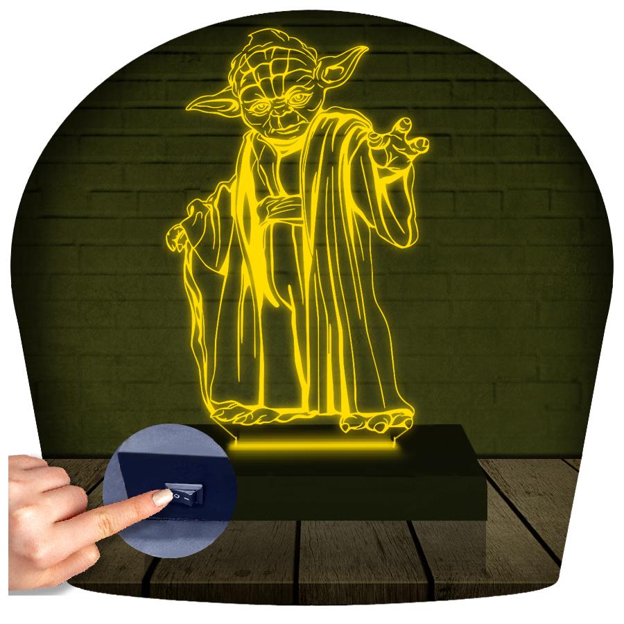Luminária Led 3d Star Wars Yoda Amarelo - Carrefour
