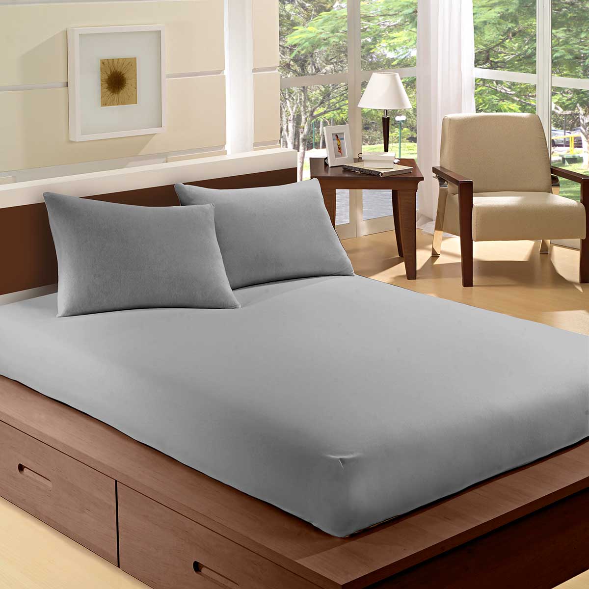 Lençol Avulso Queen Camesa Com Elastico Cinza - Carrefour