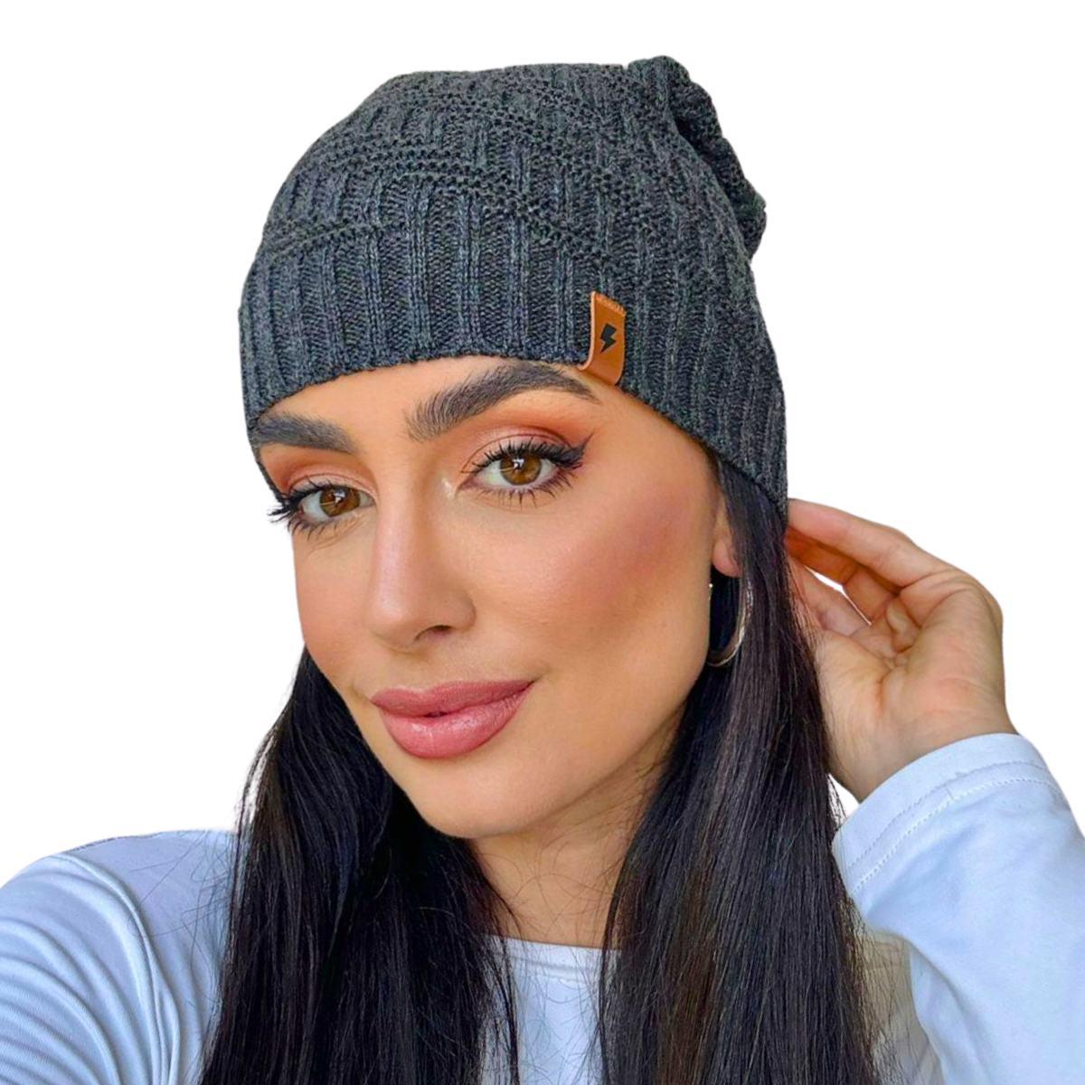 Touca Frio Lã Feminina Masculina E Cachecol Gola Tricot - Carrefour