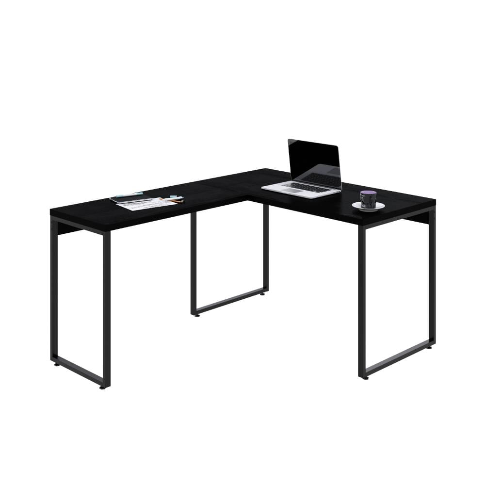 Mesa Em L Kuadra Office 120x150x75cm Preto Ônix / Est.preta - Carrefour