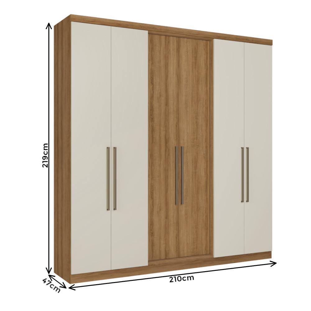 Guarda-roupa Casal 6 Portas 2 Gavetas Thb Presence Almendra - Carrefour