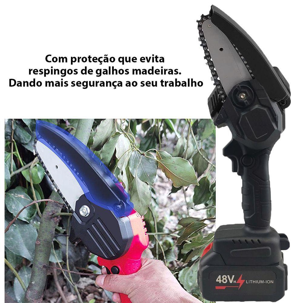 Mini Motosserra Eletrica 48v De Mao Sem Fio Portatil Corta Bambu ...