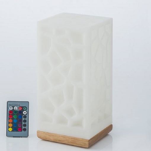 Luminária Torre Elegante Com Rgb E Base Em Madeira - Carrefour