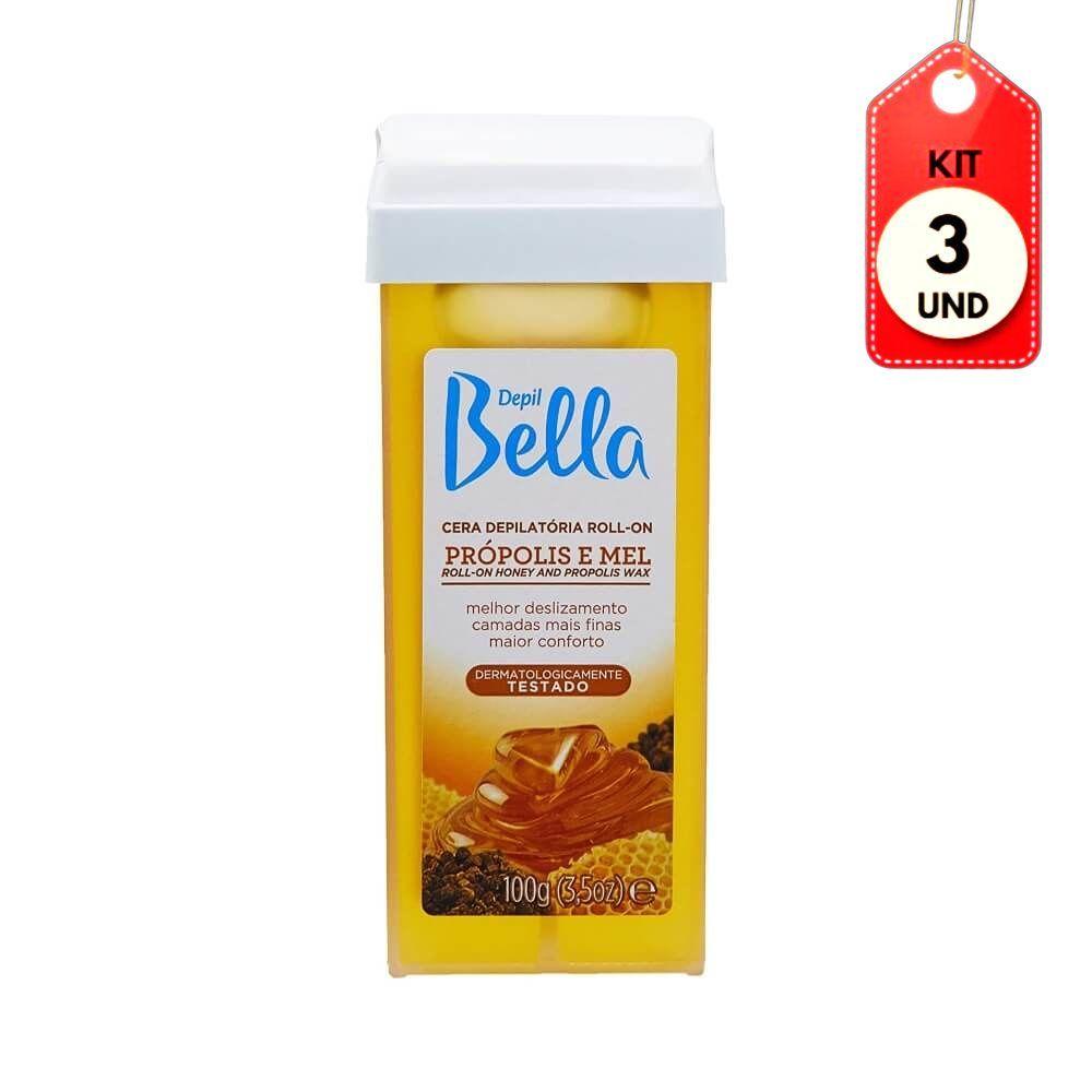 Kit C-03 Depil Bella Cera Depilatória Rollon Própolis E Mel 100g ...
