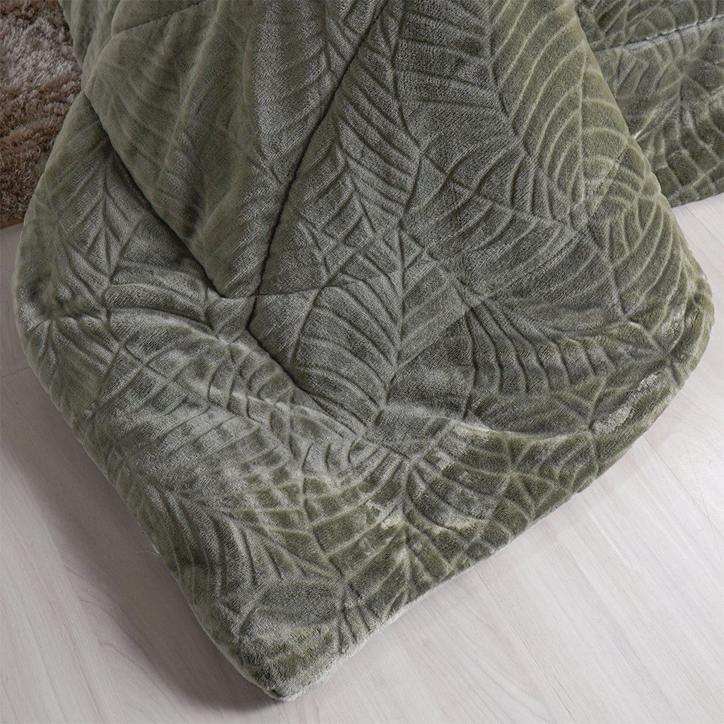 Edredom Casal Plush Sense New Dupla Face Toque Flannel Oliva Escuro ...