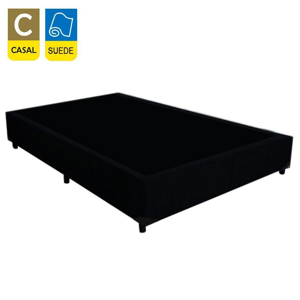 Base Box Simples Casal Suede 40x138x188 Preto - Carrefour