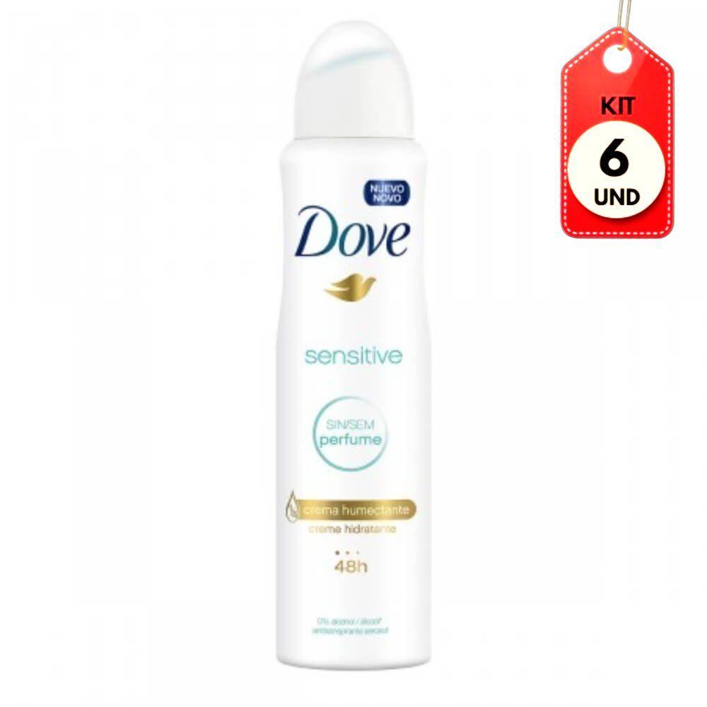 Kit C/06 Dove Sensitive Desodorante Aerosol Feminino 89g - Carrefour