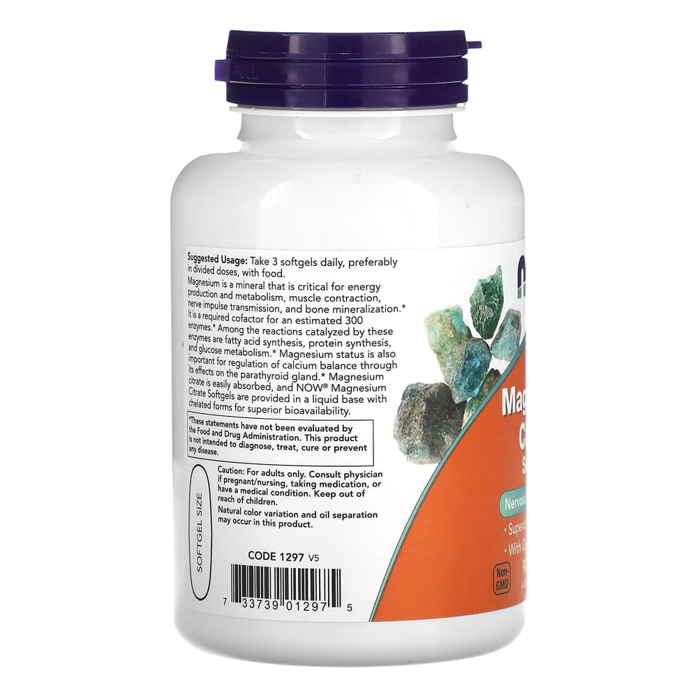 Citrato De Magnésio Now Foods 90 Softgels Importado - Carrefour