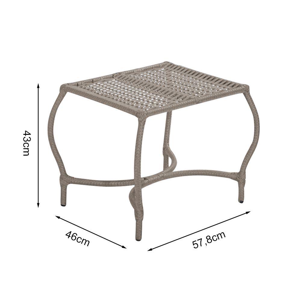 Mesa De Centro Apolo Em Corda Náutica Rami E Alumínio Preto - Marrom ...