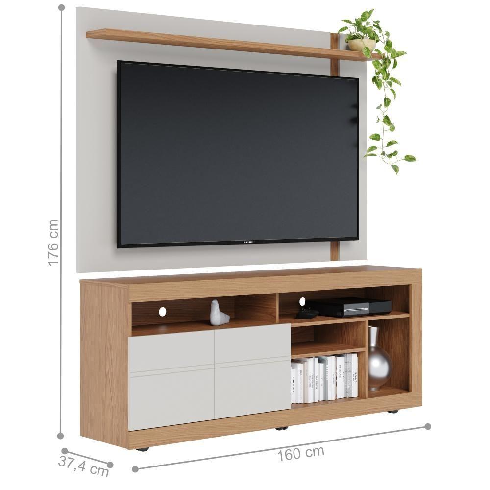 Rack E Painel Para Tv 70 Polegadas Steve Off-white Matte Freijo - Carrefour