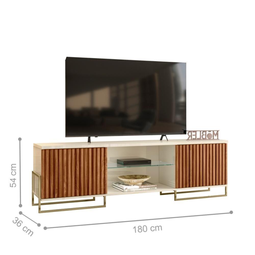 Rack Ripado Para Tvs Até 75 Polegadas Jesper Cinamomo Off-white - Carrefour