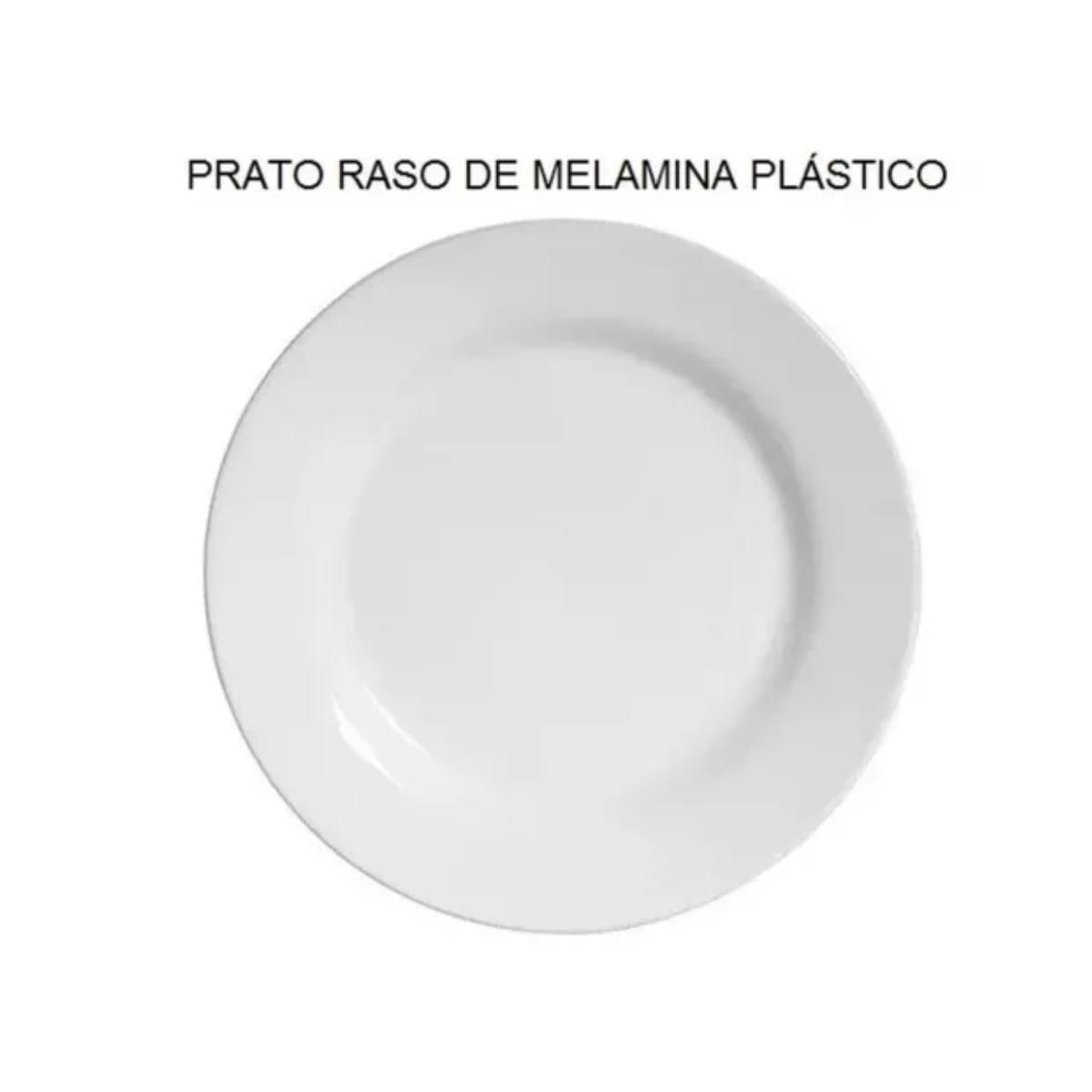 Kit Jogo 12 Pratos Branco De Melamina 25cm Buffet Hotel Raso - Carrefour