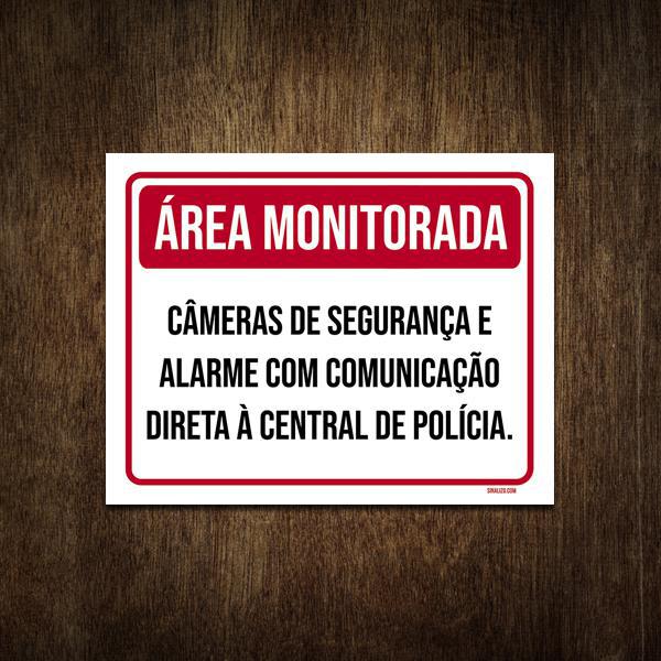 Placa Área Monitorada Câmeras De Segurança E Alarme 27x35 - Carrefour