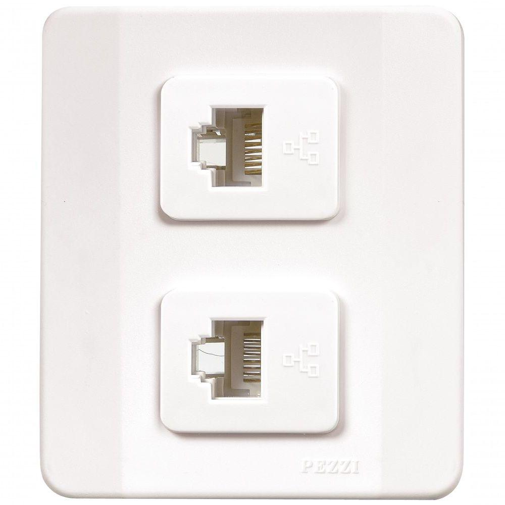 Tomada Dupla Rj45 Com Conector Com Placa Com Caixa Branca - Carrefour