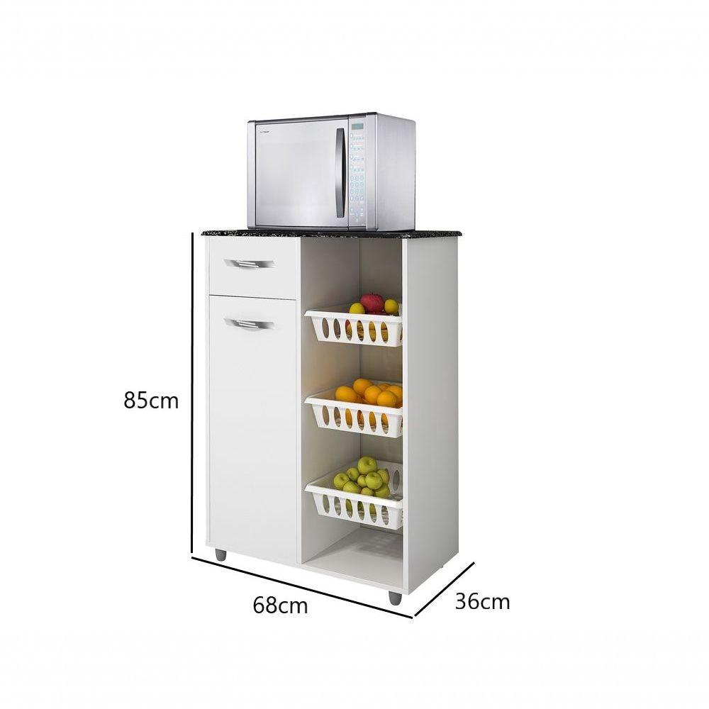 Fruteira Multiuso 1 Porta 1 Gaveta Nova Croácia Branco - Carrefour