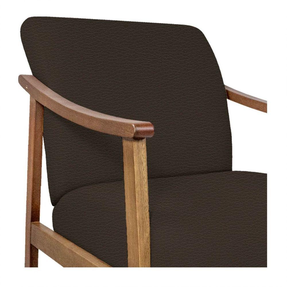 Poltrona Liz Base Madeira Corano Cor Marrom - Carrefour