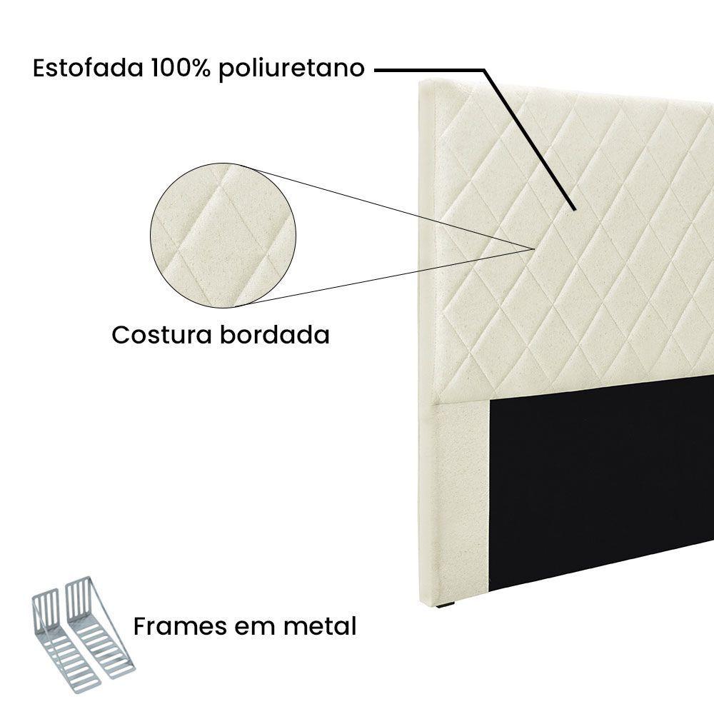 Cabeceira Queen 1,60m Esmeralda Linho Pérola - Pallazio - Carrefour