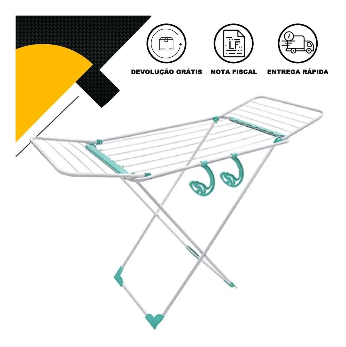 Varal Roupa Chao 137x46 Napoles C/aba Secalux - Carrefour