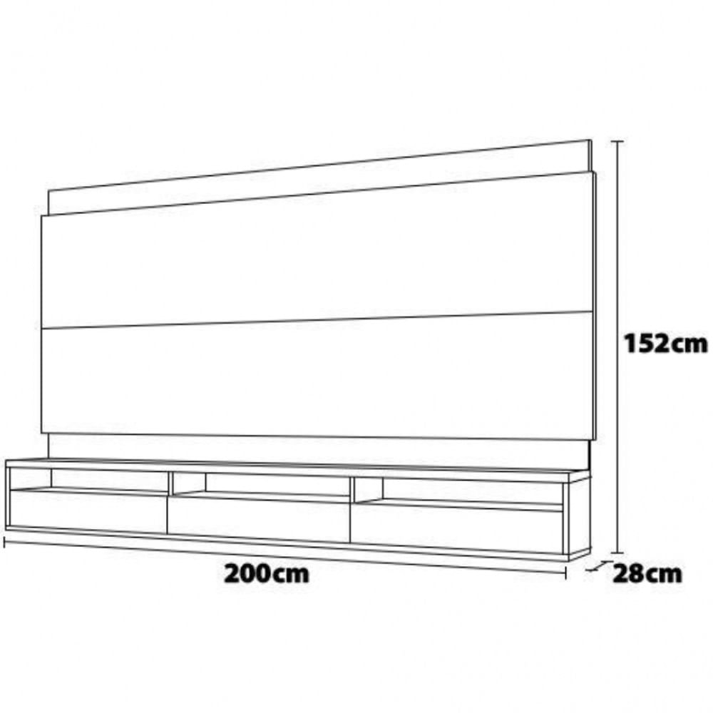 Painel Savoy Para Tv Até 65 Polegadas 3 Portas 1 Prateleira 1 Nicho Edn ...