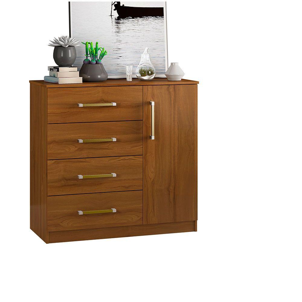 Cômoda Com 4 Gavetas Em Mdp E Mdf Conquista Móveis Rovere - Carrefour