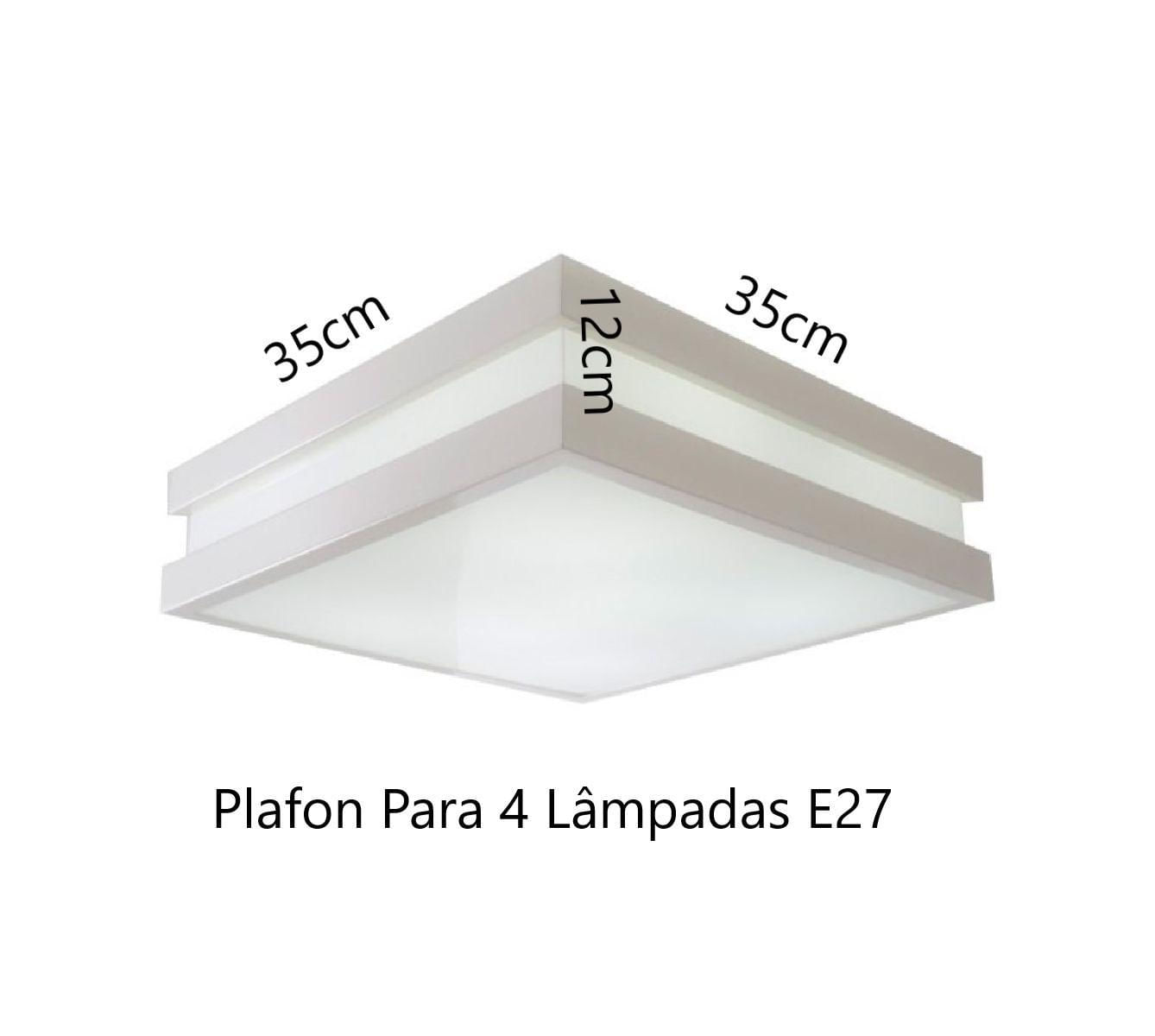 Plafon Moderno Modular 35cm Branco Para Sala Mesa Cozinha Quarto ...