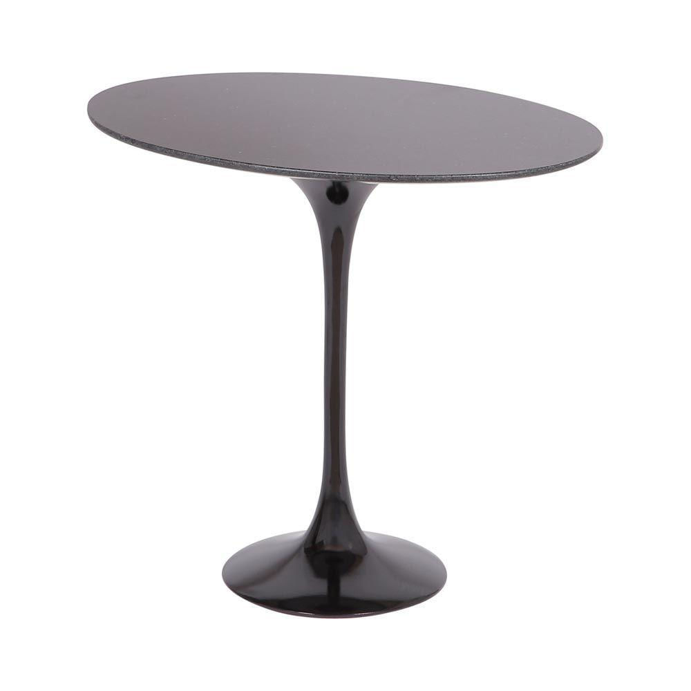 Mesa Saarinen Lateral Oval São Gabriel 57x38cm - Base Preta - Carrefour