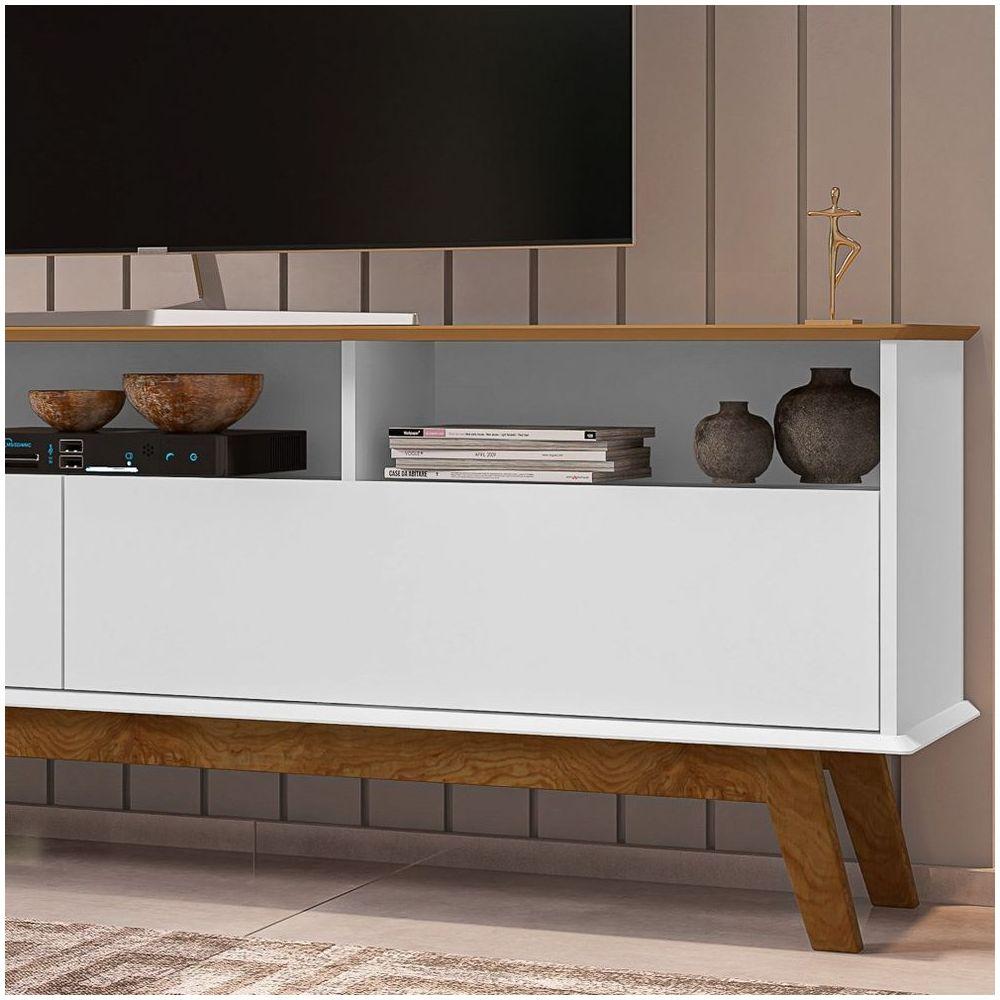 Rack Bancada Para Tv Até 65 Polegadas Elegant Cinamomo/branco - Bechara - Carrefour