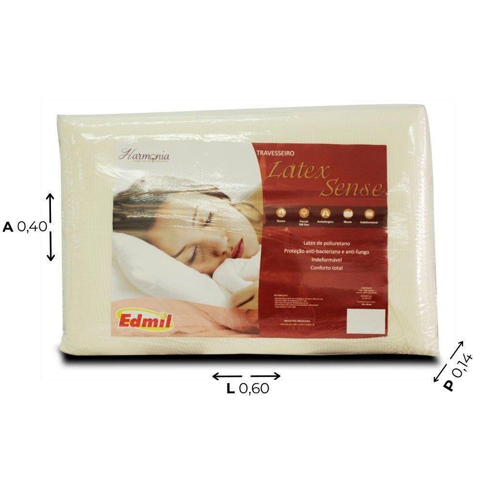 Travesseiro 60cm X 40cm Latex Sense Gi Bege - Carrefour