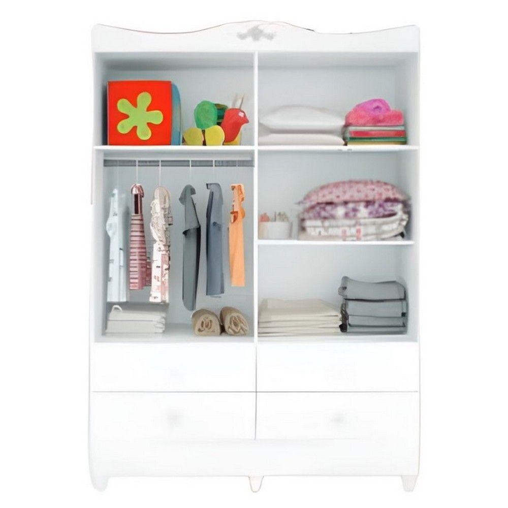 Roupeiro Infantil 4 Portas E 4 Gavetas Tuboarte Branco - Carrefour