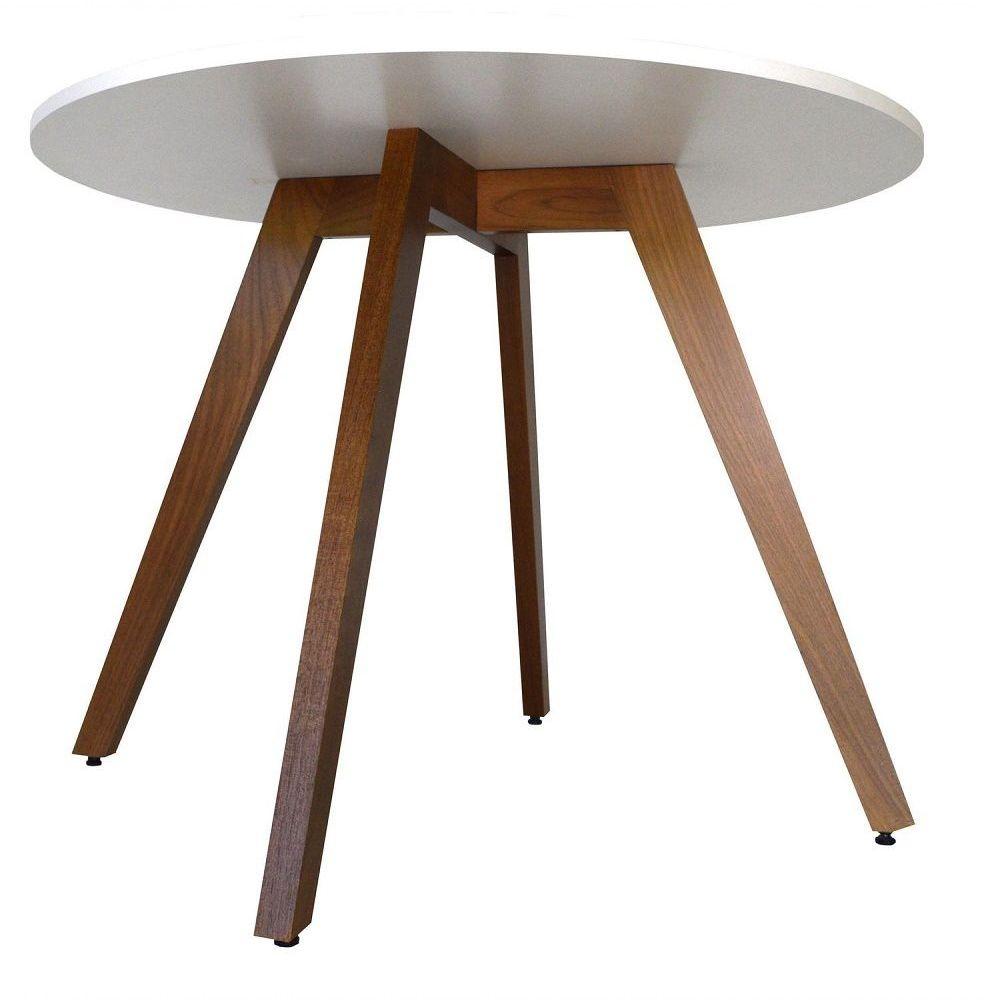 Mesa De Jantar Redonda 4 Lugares 80cm Havana Branca - Carrefour