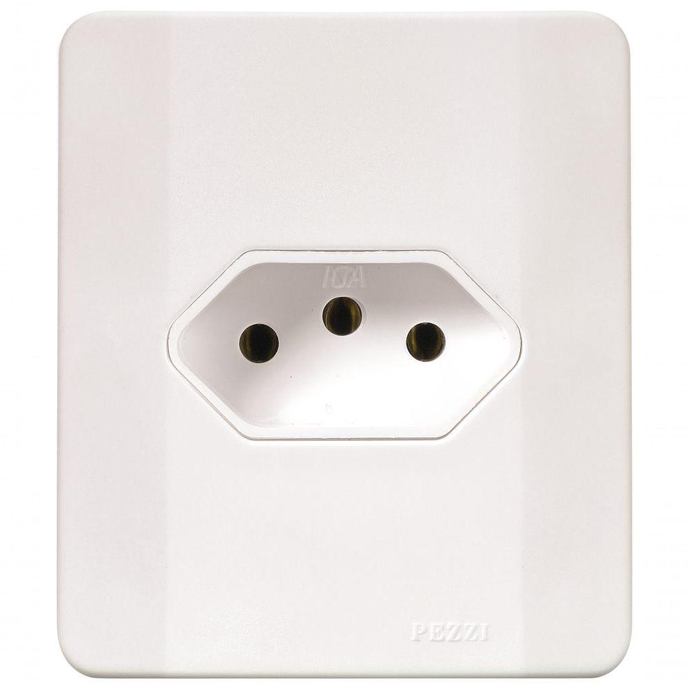 Tomada Simples 2p+t 20a 250v Com Placa Com Caixa Branca Pezzi - Carrefour