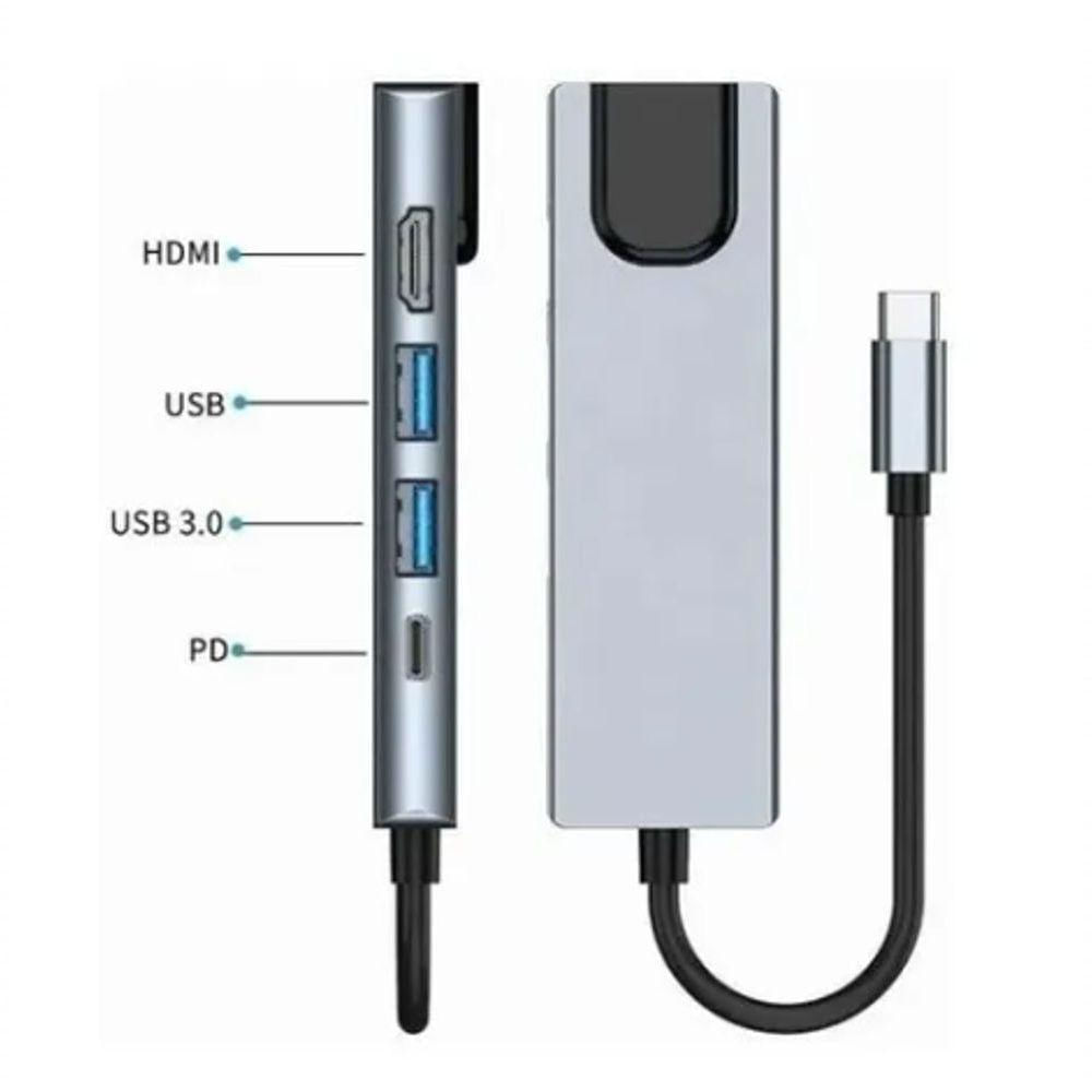 Adaptador Hub Usb Type C/rj45 10/100/100mbp Lotus - Carrefour