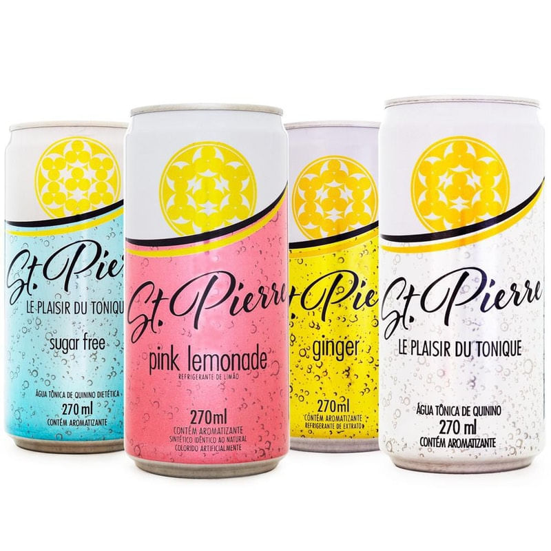 Kit 12 Agua Tônica St Pierre Pink Lemonade Lata 270ml Carrefour