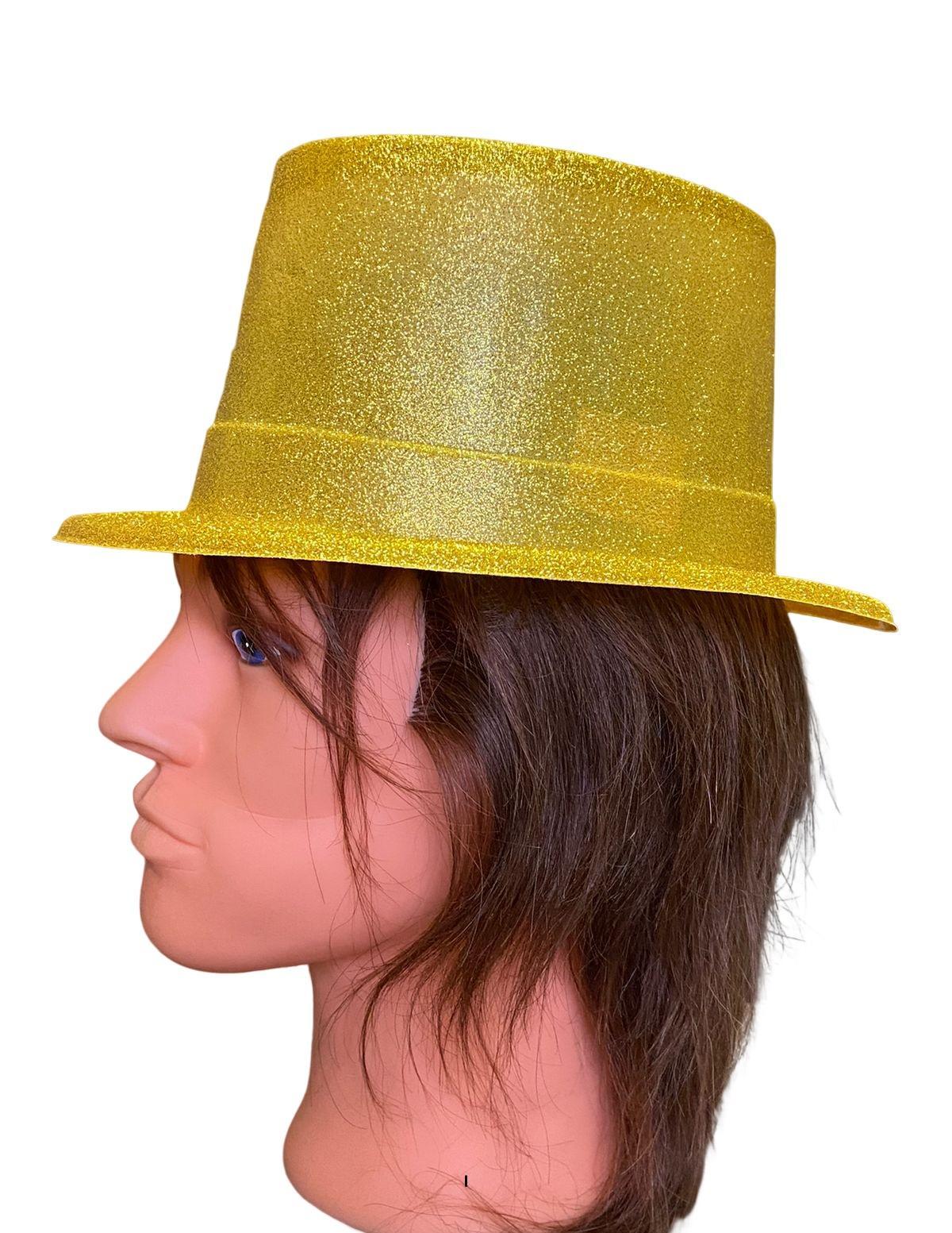 Kit 3un Cartola Chapéu Plástico Glitter Fantasia Carnaval - Carrefour