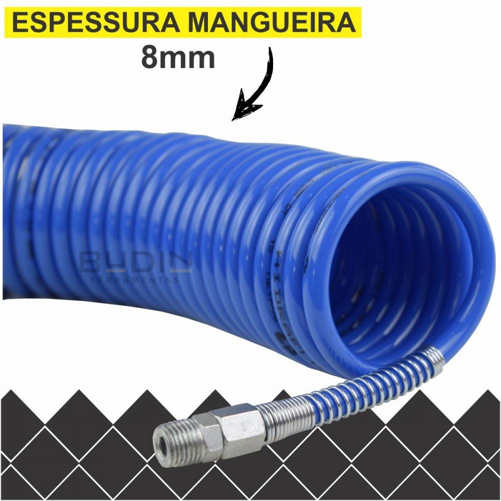 Mangueira Espiralada Pu 10 Mts Com Kit Engate Rápido 5 Peças - Carrefour
