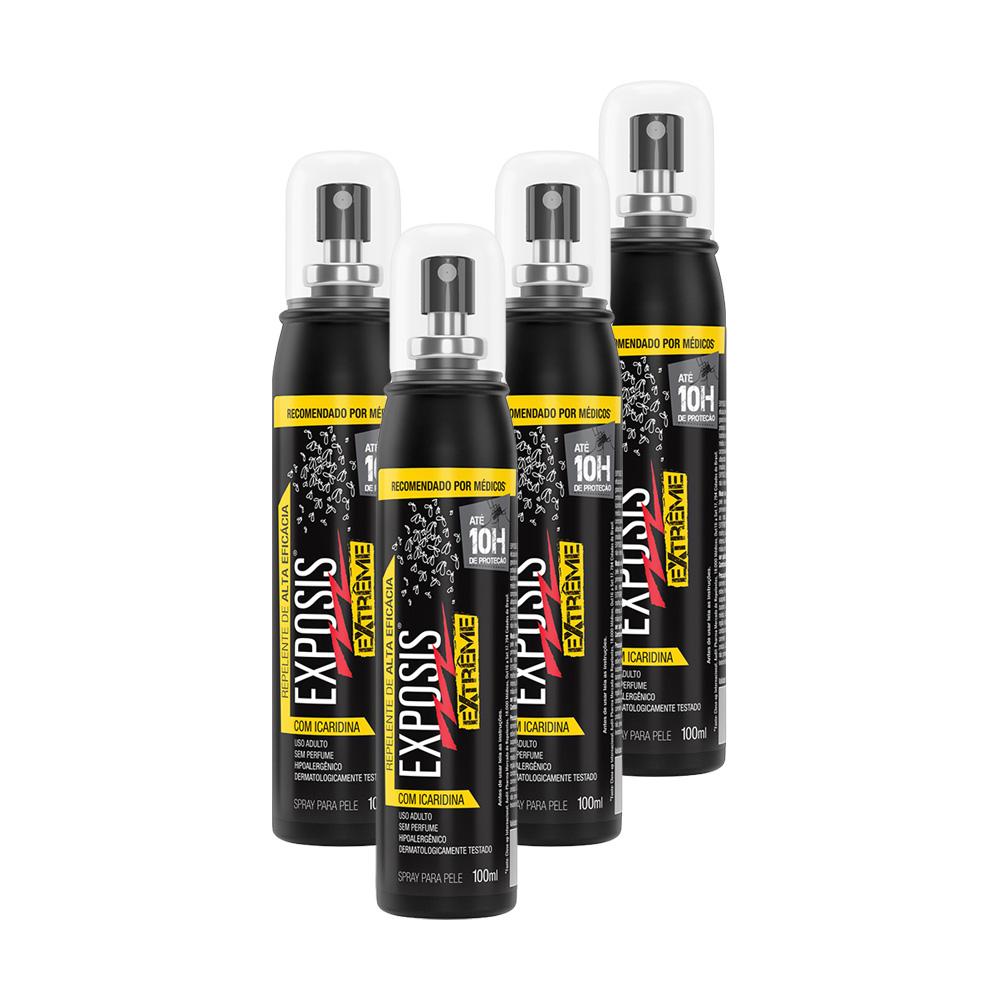 Kit 4 Repelente Exposis Extreme Spray Sem Perfume 100ml - Carrefour