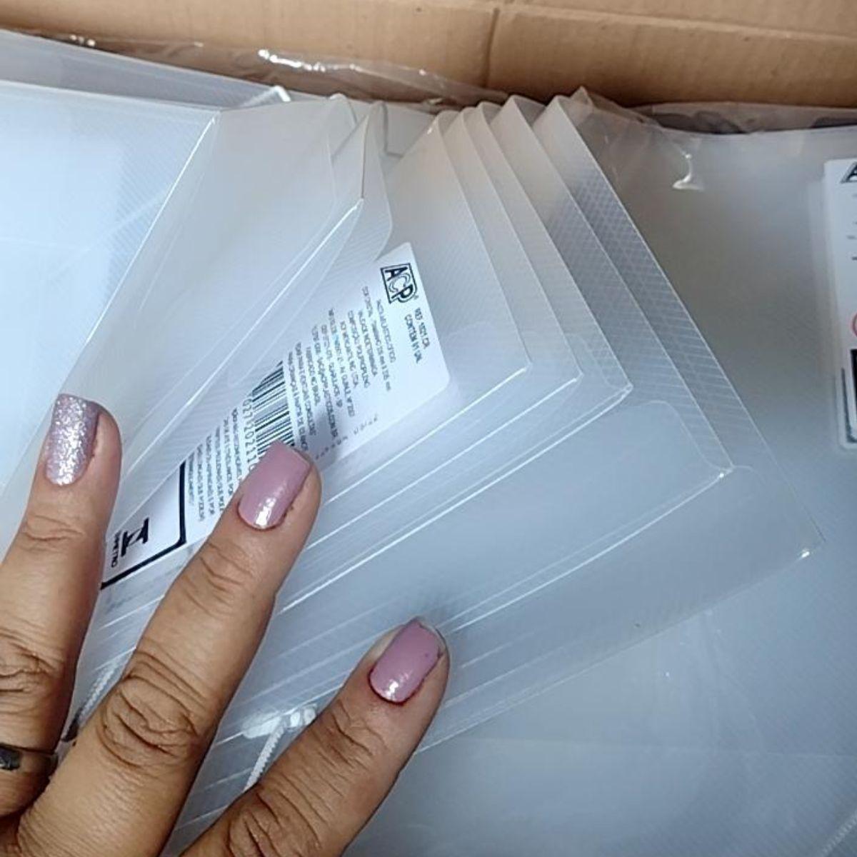 Kit 300 Pastas Aba Elásticas Plástica Oficio Fina Atacado - Carrefour