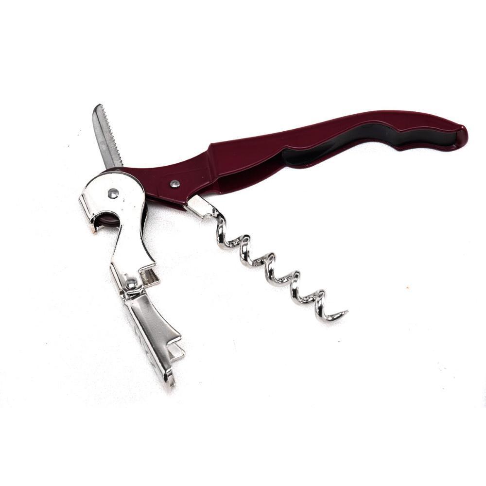 Saca Rolhas Vinho Garrafa Manual Tradicional Inox Bordô - Carrefour