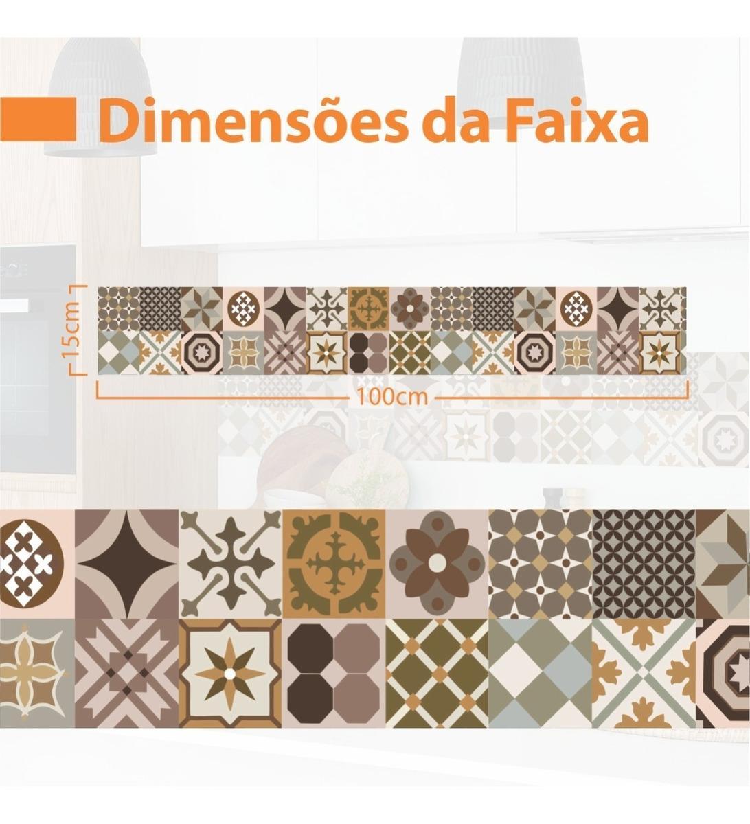 Faixa Decorativa Pia Cozinha Azulejo Português Bege Marrom - Carrefour