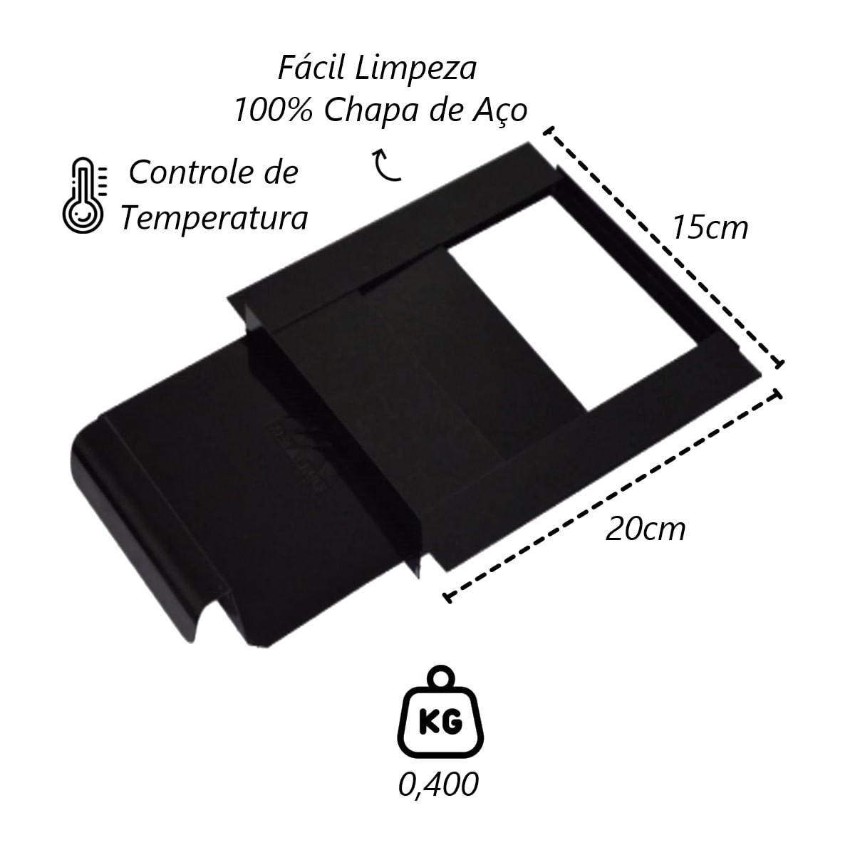 Registro Regulador Chamine Chapa Aço Preta Popular 15x20cm - Carrefour