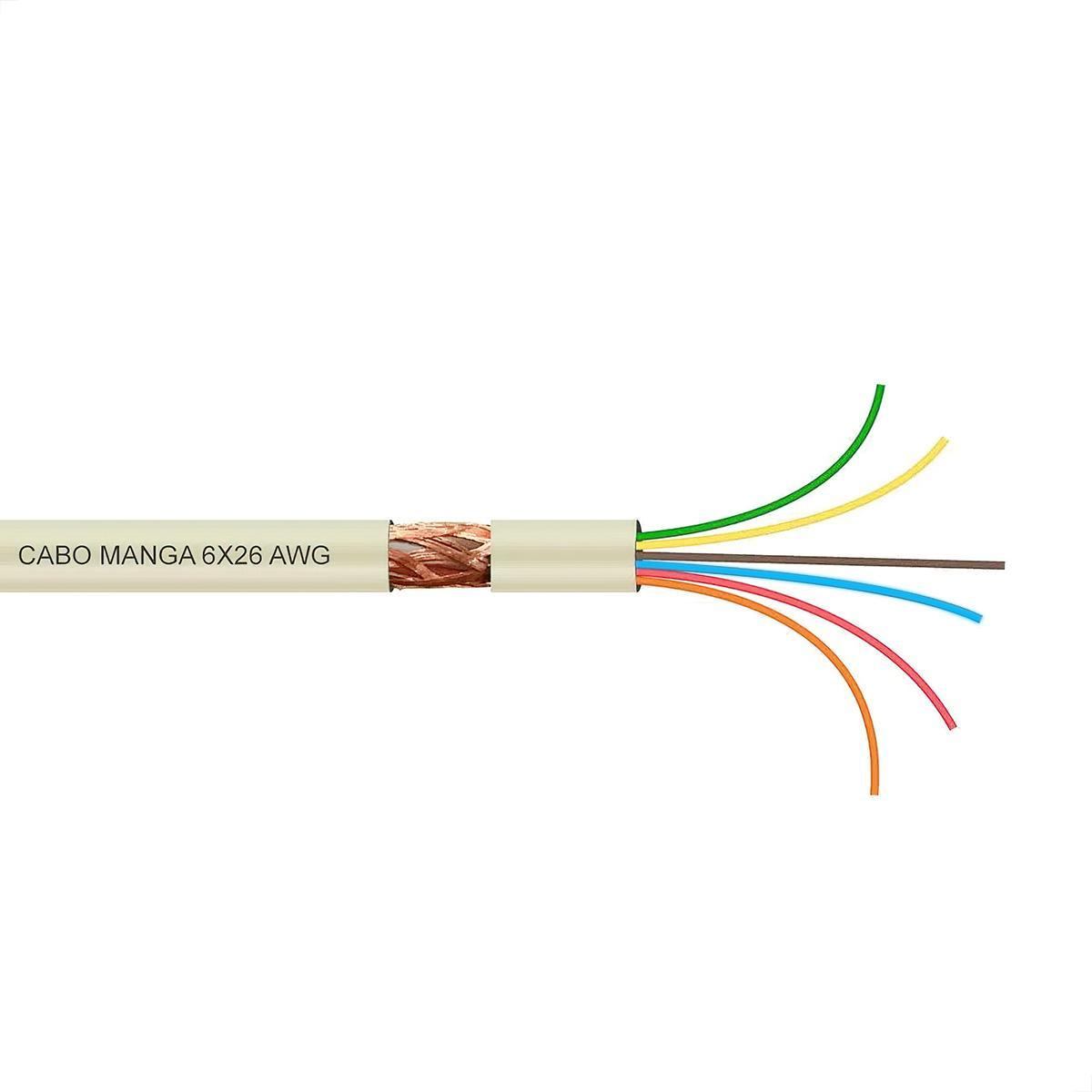 Cabo Manga 6x26 Awg - Com Blindagem Bege - 3 Metros - Carrefour