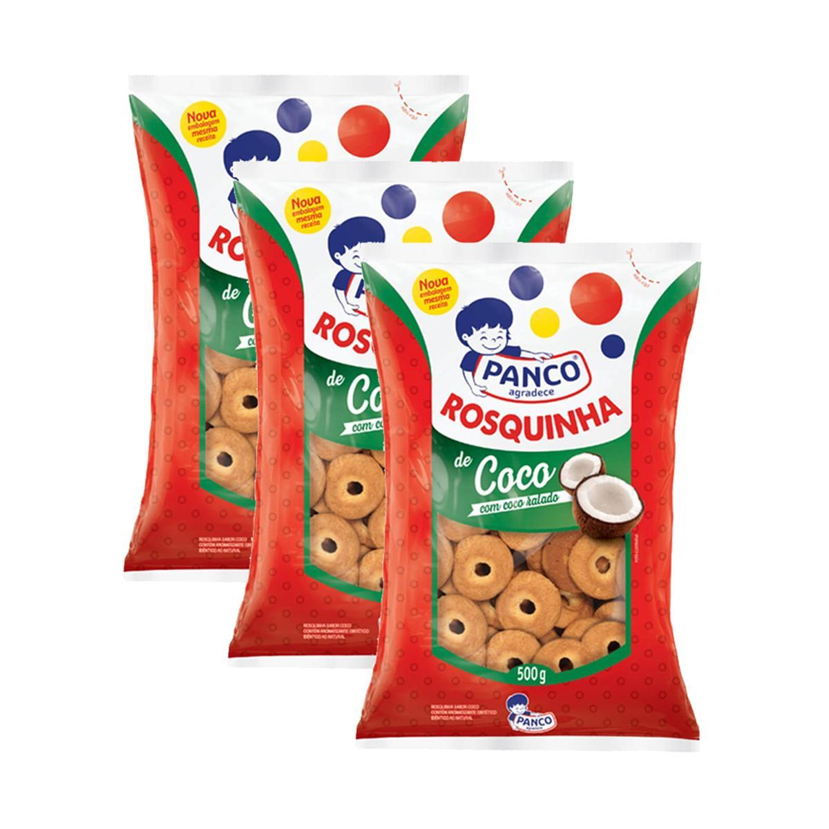 Biscoito Rosquinha De Coco Panco 500 G Kit 3 - Carrefour Biscoito Rosquinha De Coco Panco 500 G Kit 3 - Carrefour